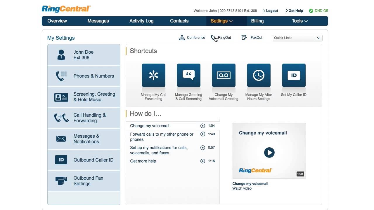 Ringcentral User Interface Overview Youtube