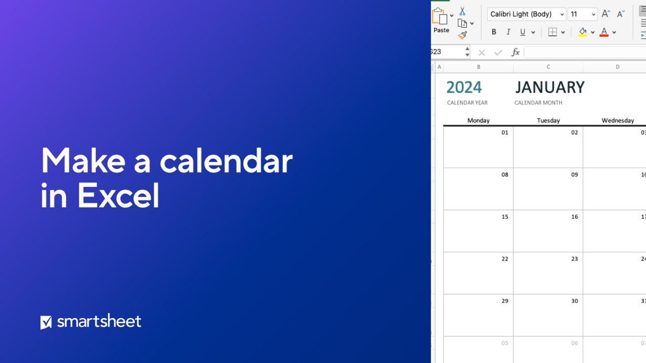 Easiest Way To Make A Calendar In Excel With Template