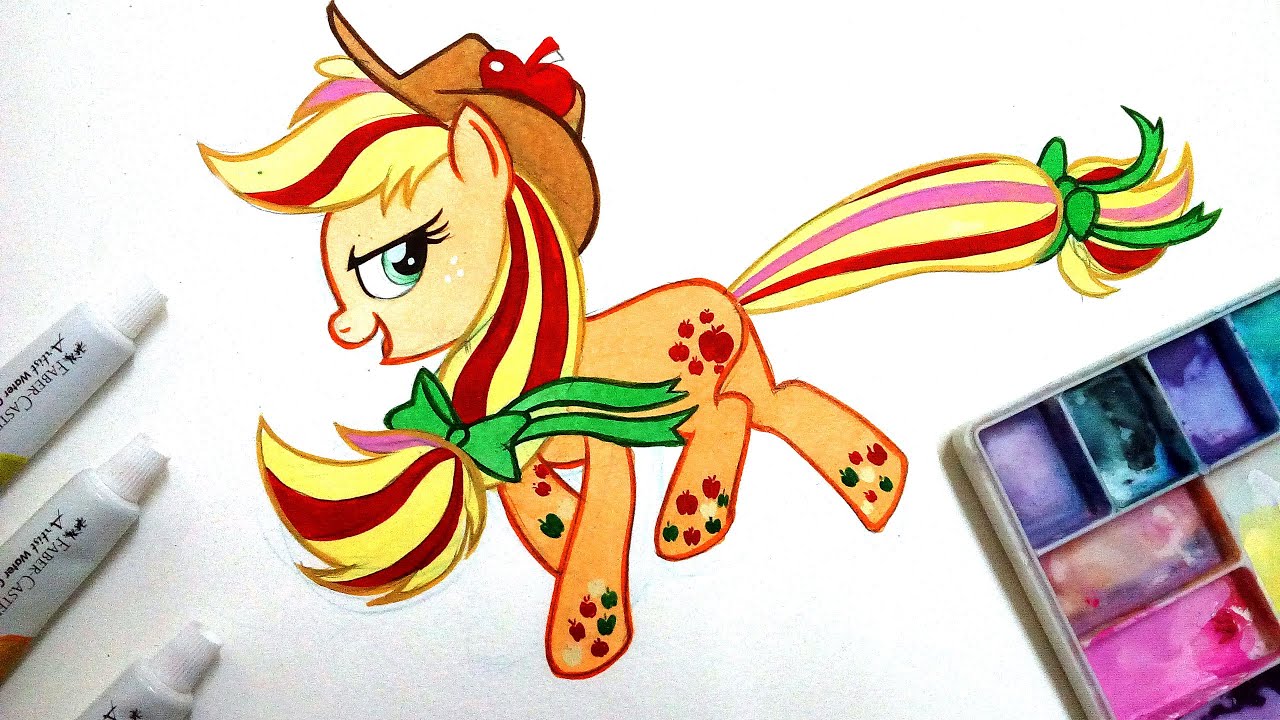 How To Draw Rainbow Power Applejack Mlp Speedpainting Youtube