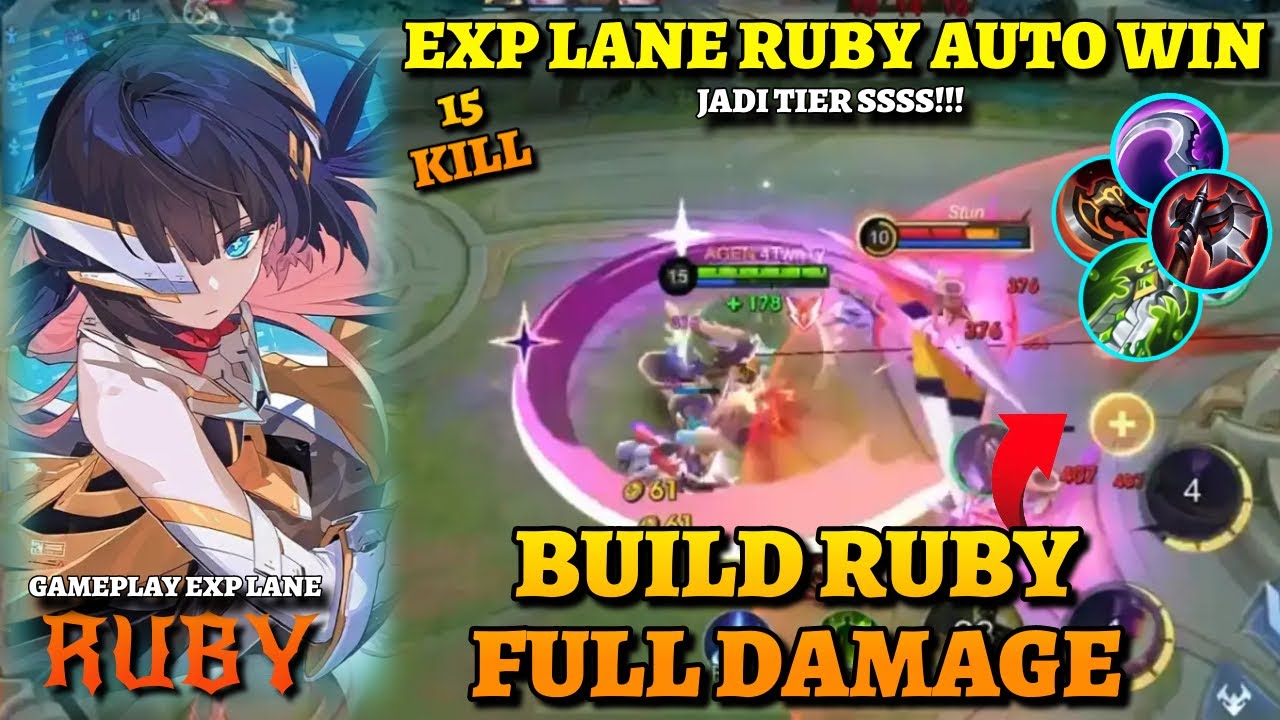 Build Ruby Full Damage Gameplay Ruby Exp Lane Tutor Ruby Damage Mlbb