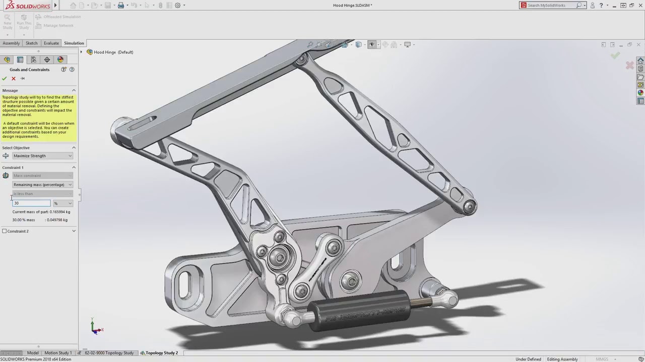 Solidworks 2018 Topology Optimization Youtube
