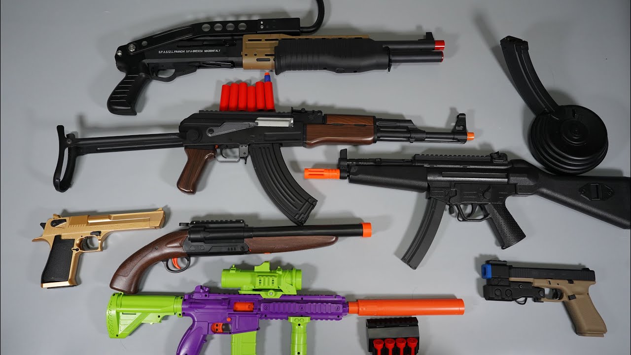 Blowback Ak47 And Shell Ejecting M4 Toy Gun Airsoft Mp5 Glock17