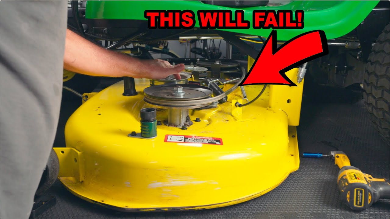 Replace The Deck Blades Belt On John Deere E100 Youtube