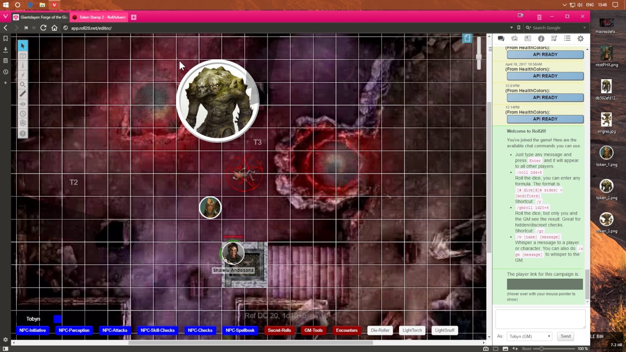 Roll20 Tutorial 2 Tokens Youtube