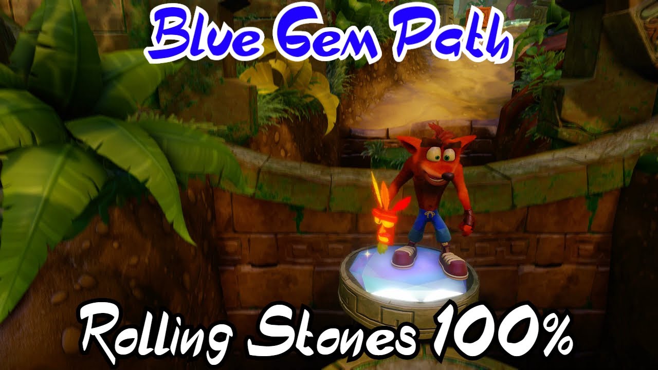 Crash Bandicoot Rolling Stones Blue Gem Secret Path All Boxes