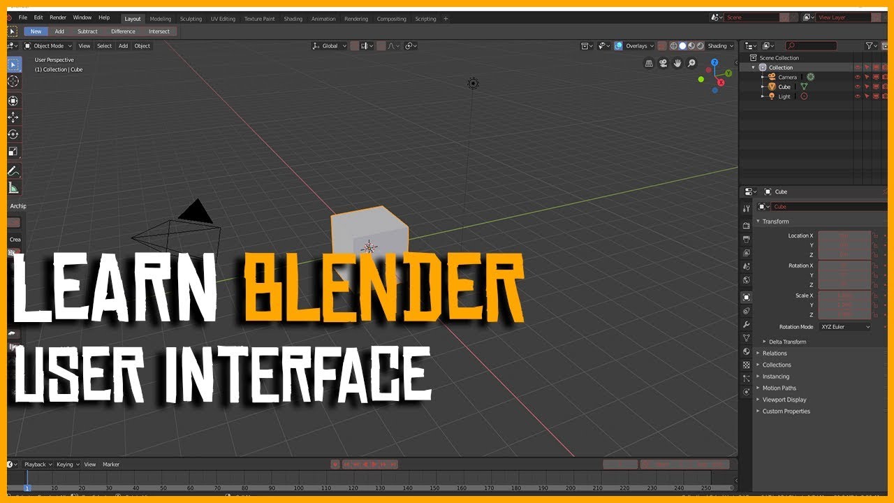 Learn Blender Part 1 User Interface Youtube