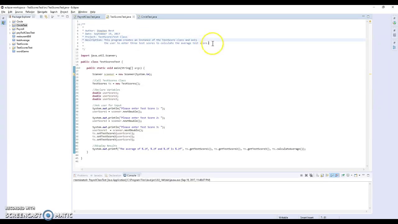 Chapter 3 Programming Projects Youtube