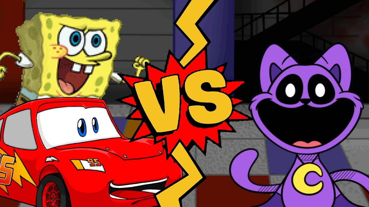 M U G E N Battles Lightning Mcqueen Spongebob Vs Catnap Youtube