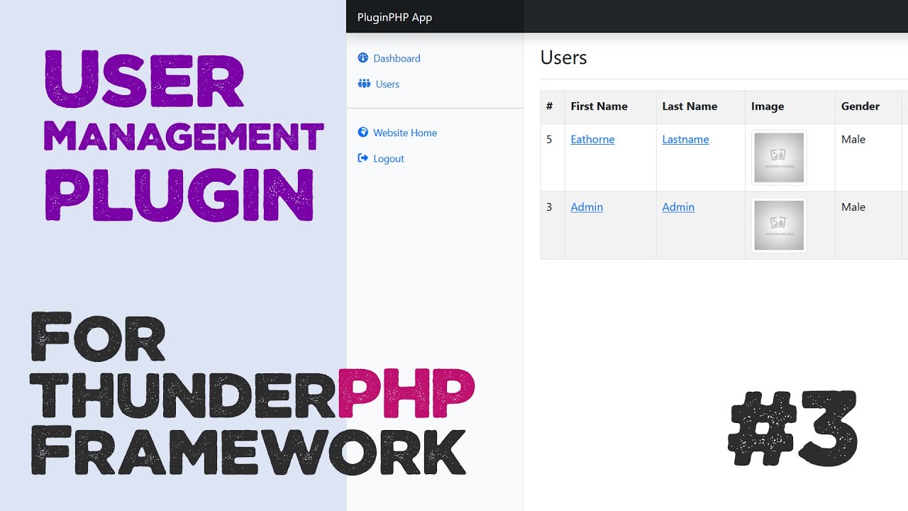 Users Manager Plugin For Thunderphp Framework 03 Listing Users