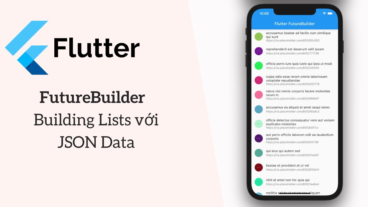 Futurebuilder Building Lists Với Json Data Trong Flutter Youtube