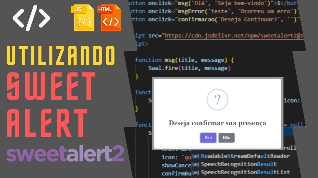 Utilizando Sweetalert2 Javascript Youtube