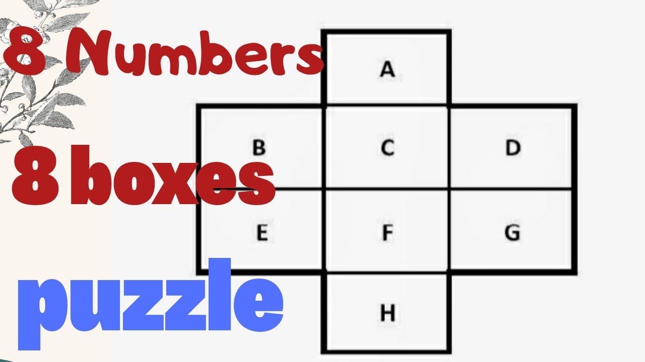 8 Box Puzzle Packing Eight Numerals Into Eight Squares Puzzle 1 8 Grid