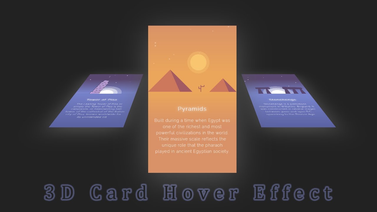 3d Card Hover Effect Html And Css Only Youtube