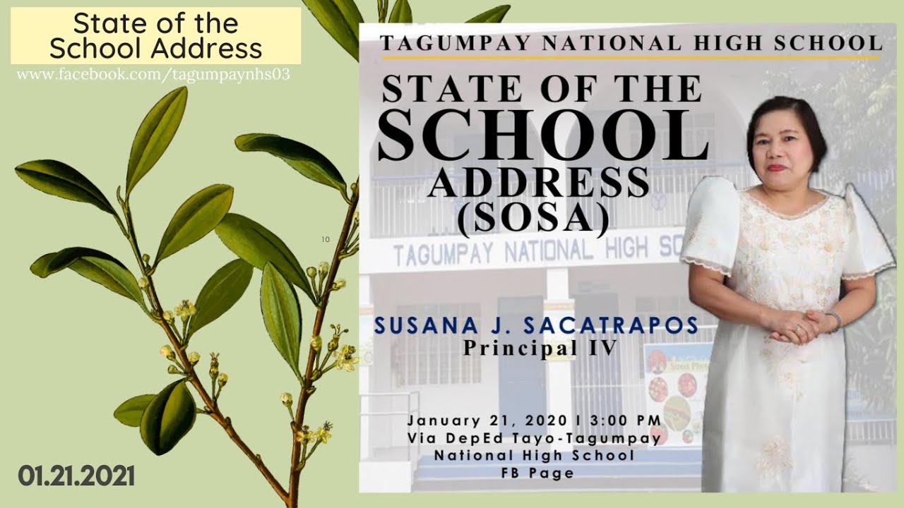 State Of The School Address Sosa Sy 2020 2021 Youtube