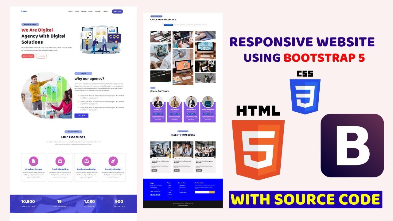 Build An Impressive Responsive Website Using Bootstrap 5 Tutorial Youtube