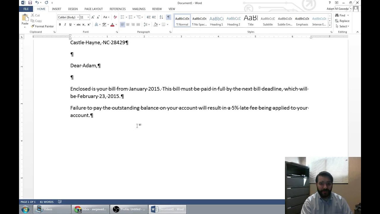 Writing A Block Style Business Letter Youtube