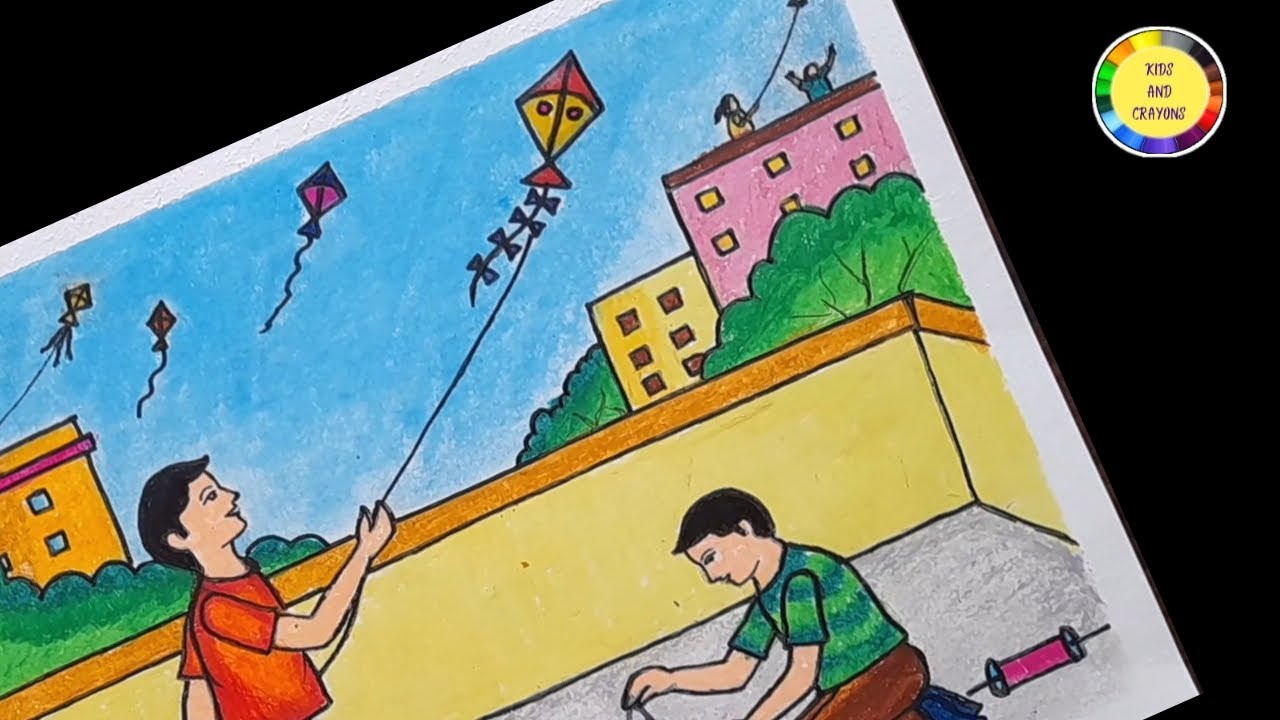 Kite Festival Drawing Images At Tristan Wilkin Blog