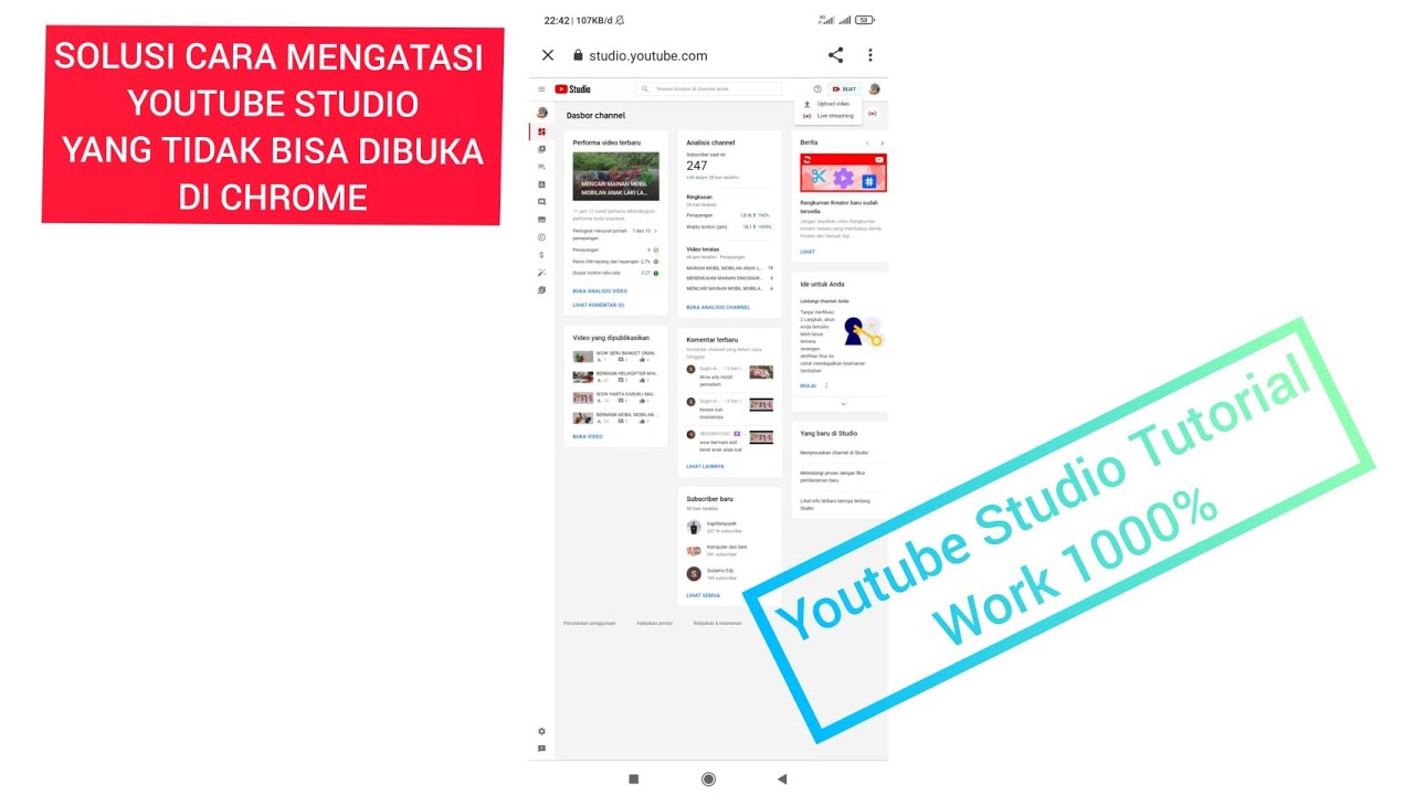 Cara Mengatasi Youtube Studio Tidak Bisa Dibuka Di Chrome Upload
