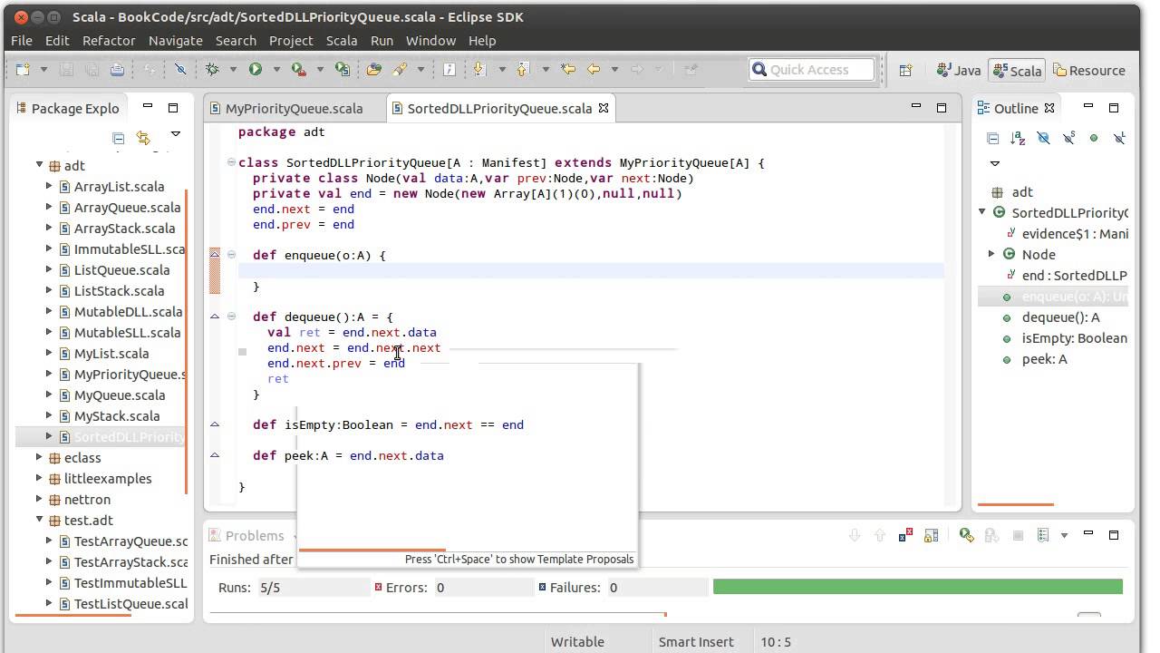 Sorted Linked List Priority Queue Using Scala Youtube