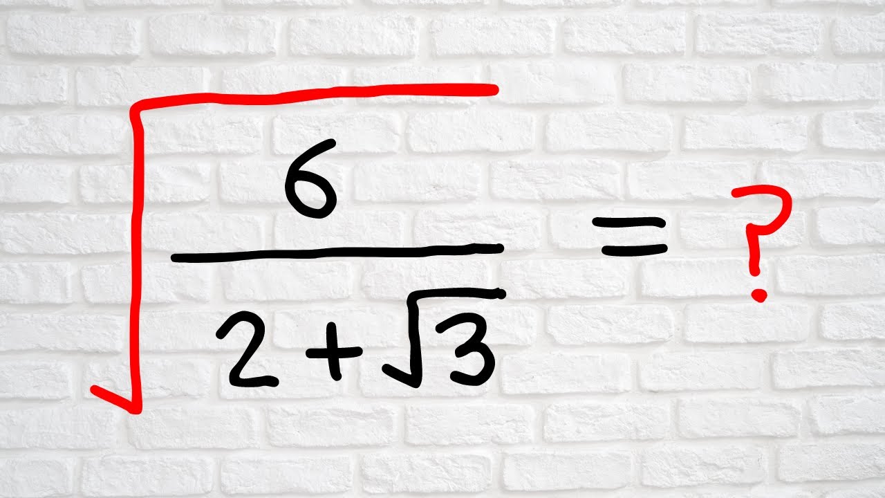 A Nice Square Root Algebra Problem Youtube