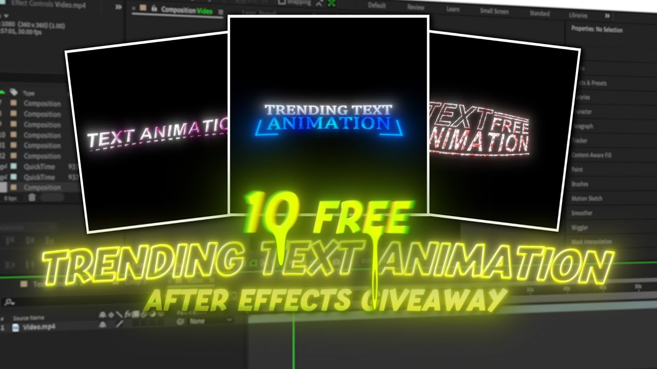 10 Free Text Animations Pack For After Effects Text Presets Giveaway