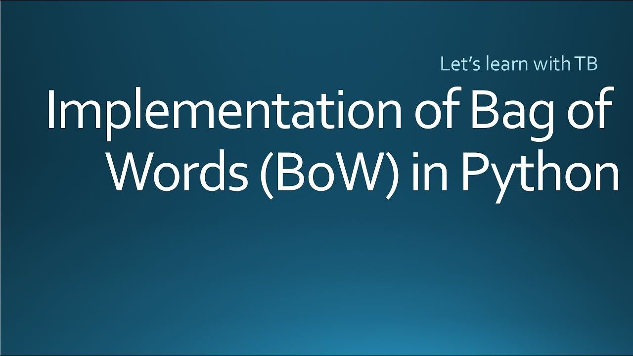 Implementation Of Bag Of Words Bow In Python Countervectorizer
