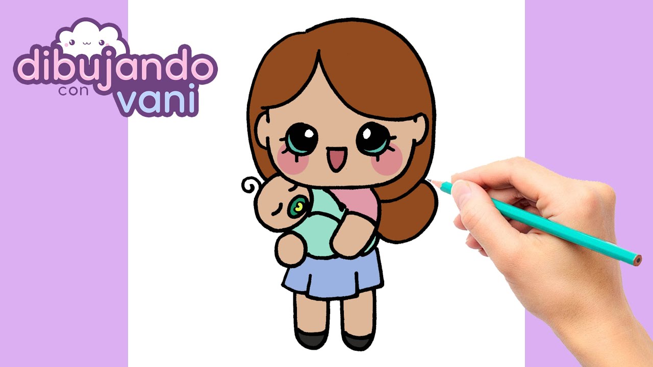 Como Dibujar Una Mama Con Su Bebe Kawaii Dibujos Kawaii Youtube