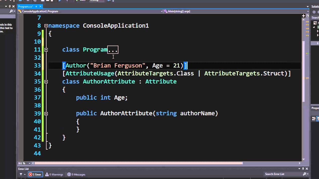 C Defining And Reflecting Attributes Youtube