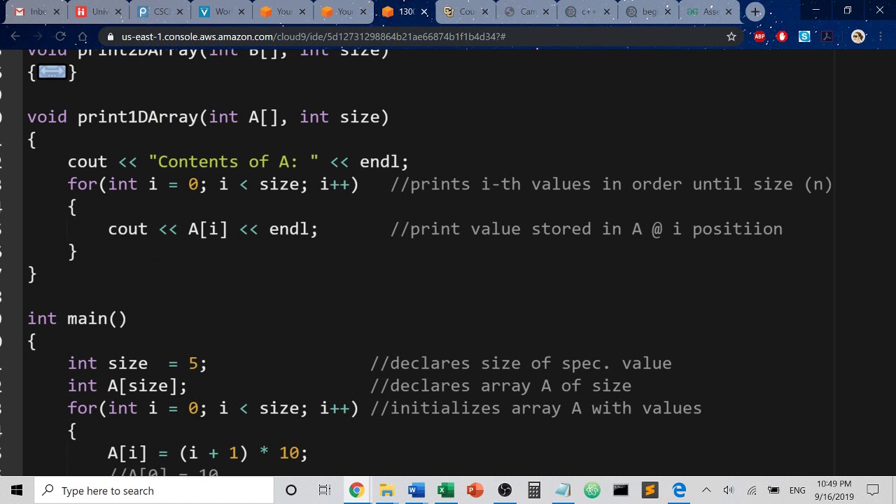 For Loops 1d 2d Arrays Youtube