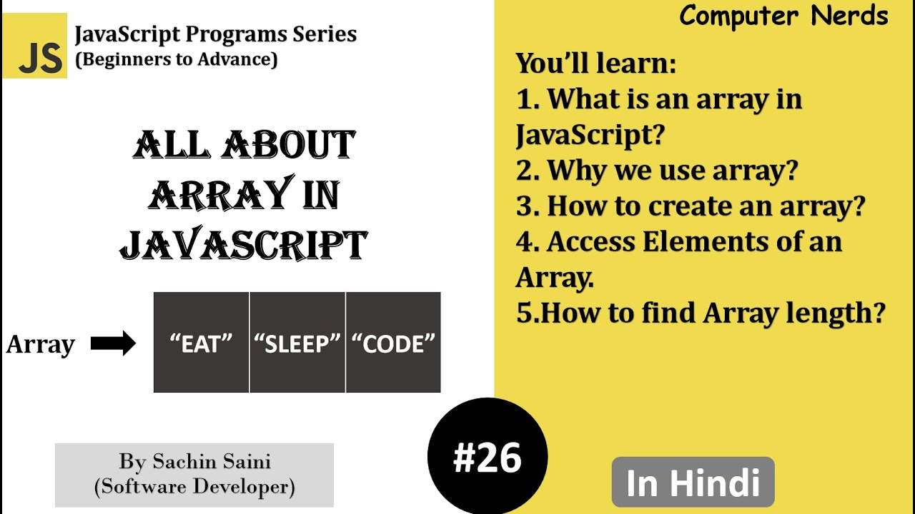 26 All About Array In Javascript Javascript Tutorial For Beginners