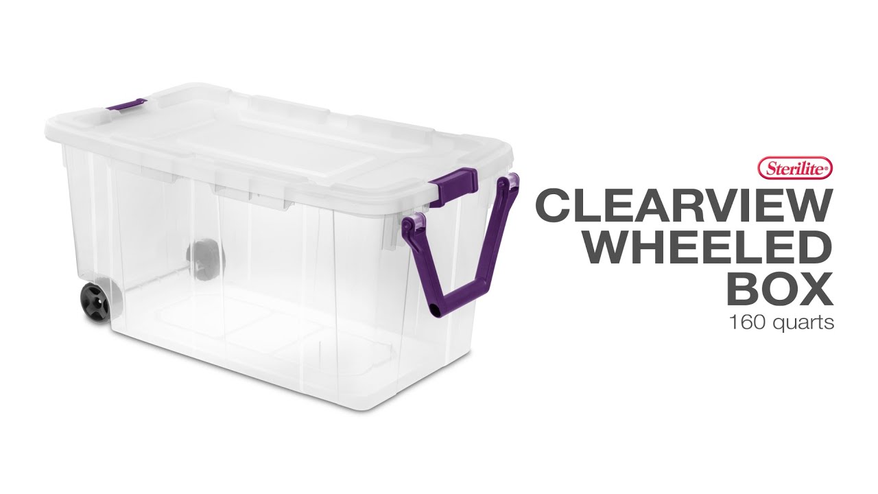 Sterilite 160 Quart Clearview Wheeled Box Youtube