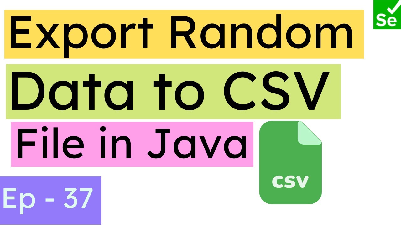 How To Export Random Data To A Csv File In Java Create Csv File Using