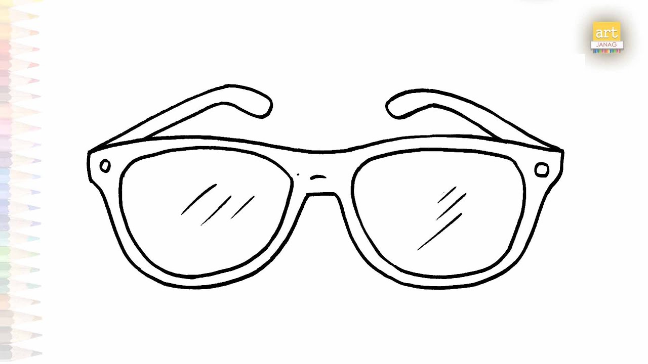Sunglasses Drawing Easy Outline Art How To Draw Sunglasses Step By