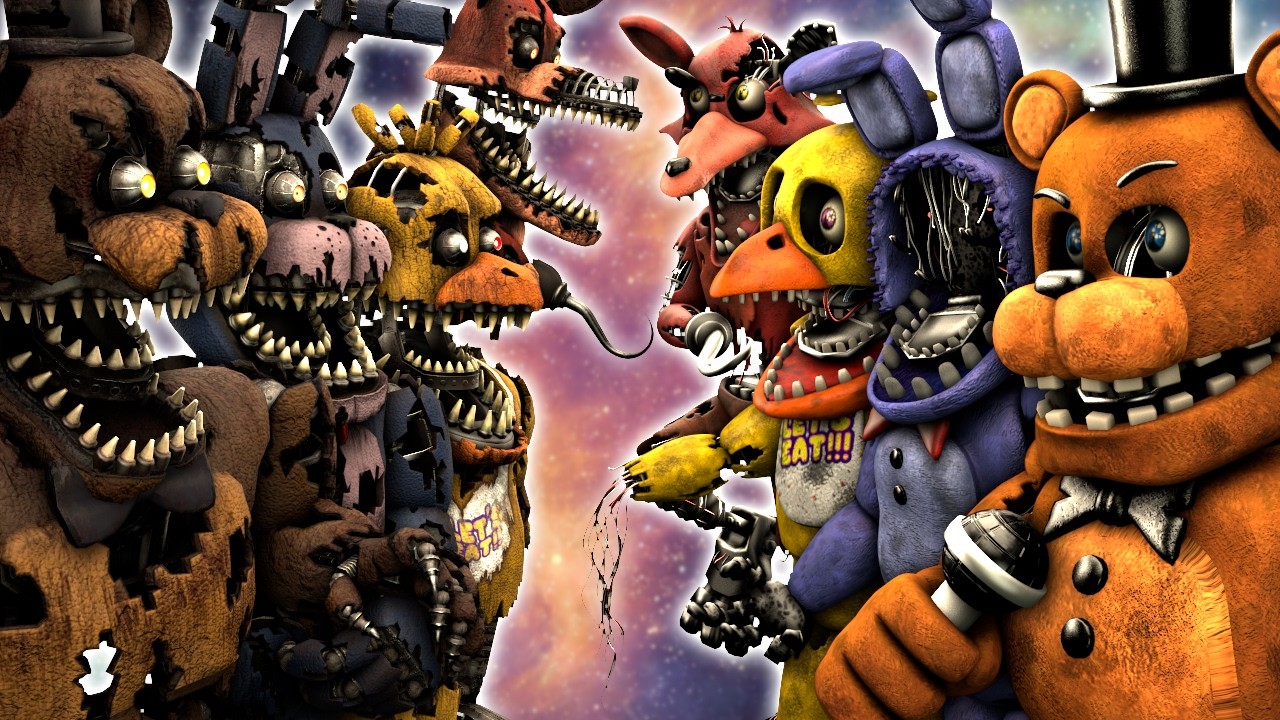 Sfm Fnaf Nightmare Vr Vs Withered Youtube