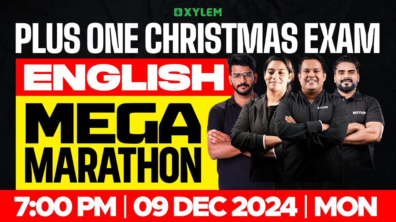 Plus One Christmas Exam English Mega Marathon Xylem Plus One Youtube
