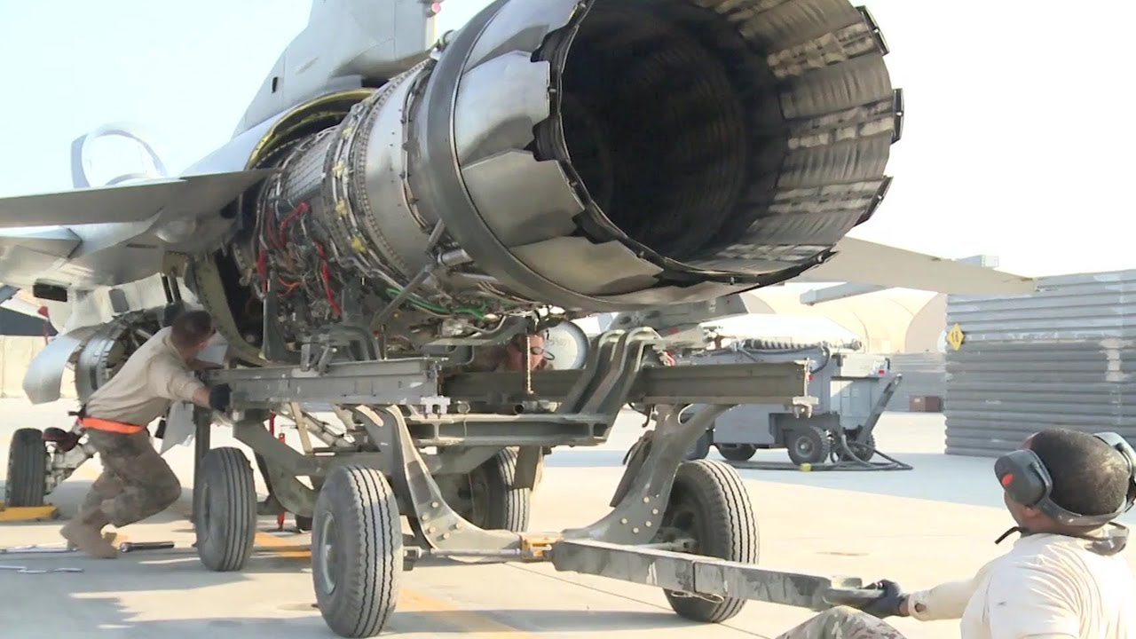 F 16 Fighter Jet Engine Removal Hd Youtube
