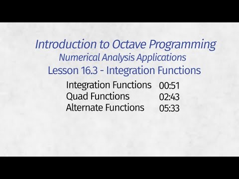 Octave Programming Lesson 16 3 Integration Functions Youtube