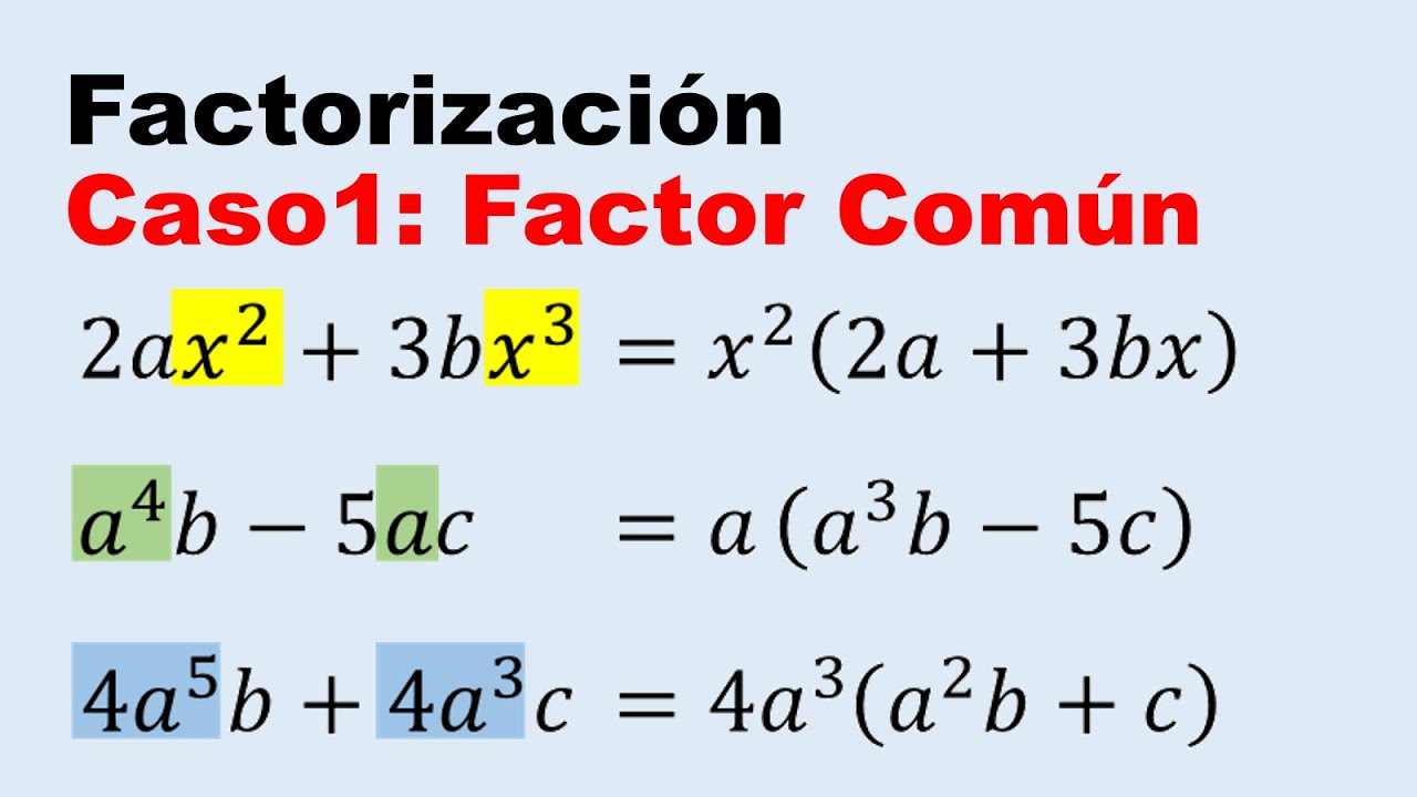 Caso 1 De Factorizacion Factor Comun Monomio Youtube