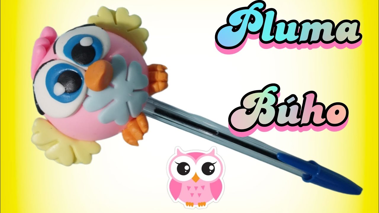 Como Decorar Una Pluma Con Un Búho En Pasta Flexible O Porcelana Fría