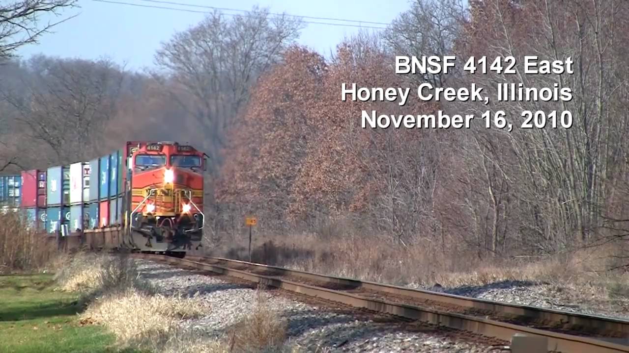 Bnsf 4142 East West Of Chana Illinois On 11 16 2010 Youtube