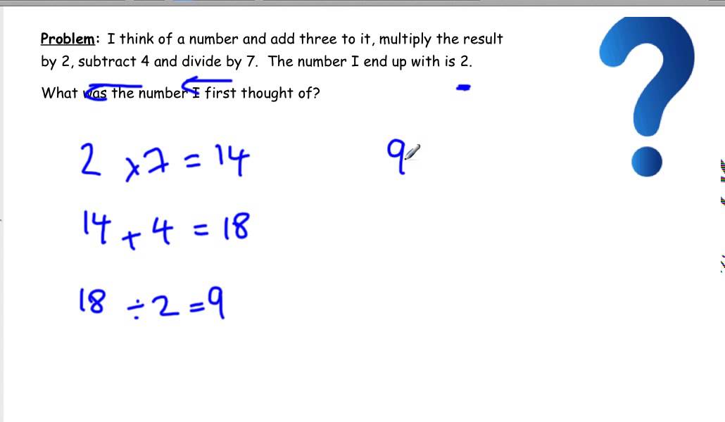 Maths Problem Solving Strategies Working Backwards Youtube