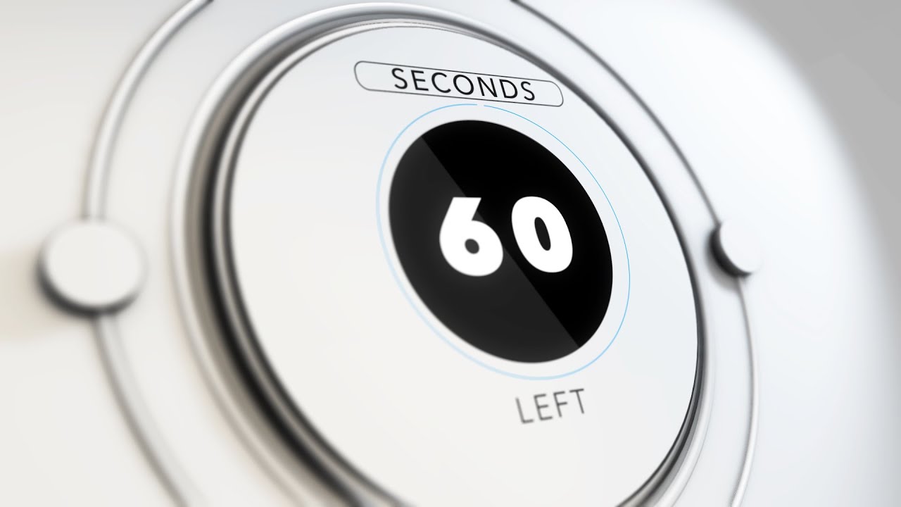 60 Seconds Sleek Modern White Digital Countdown Timer Youtube