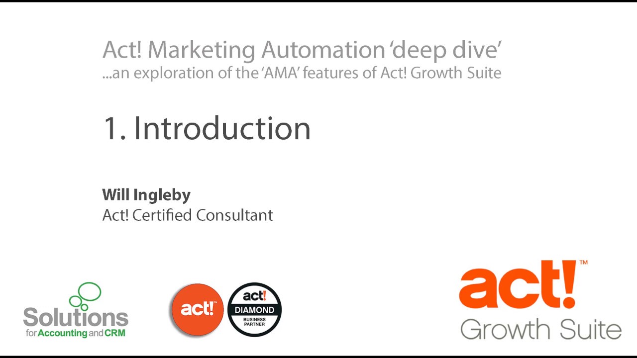 Act Marketing Automation Ama No 1 Introduction Youtube
