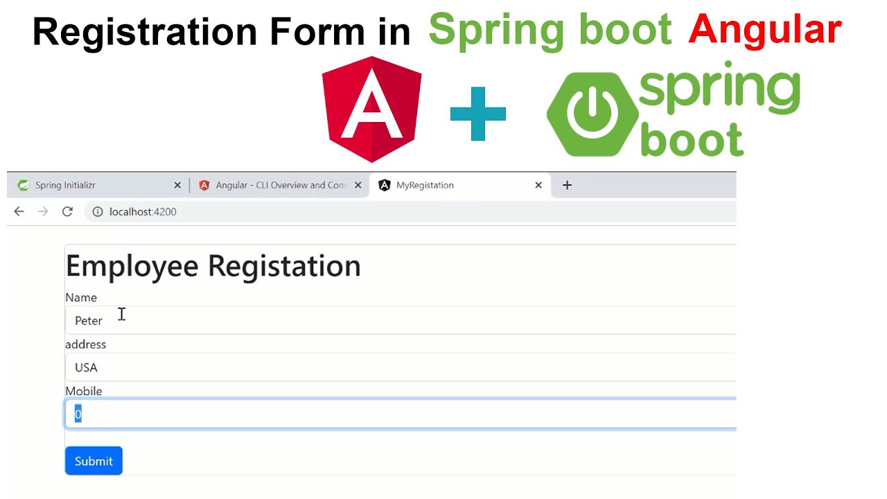 Registration Form In Spring Boot With Angular Youtube