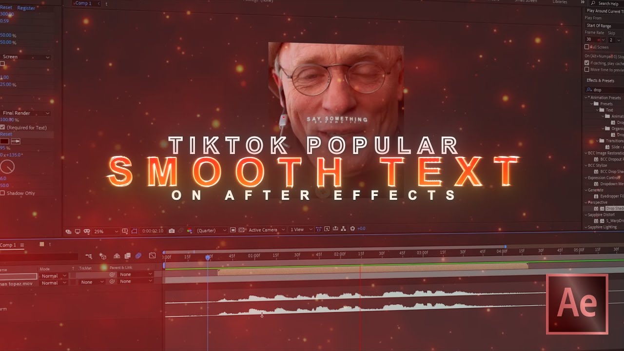 Smooth Film Style Text Tutorial On After Effects Youtube