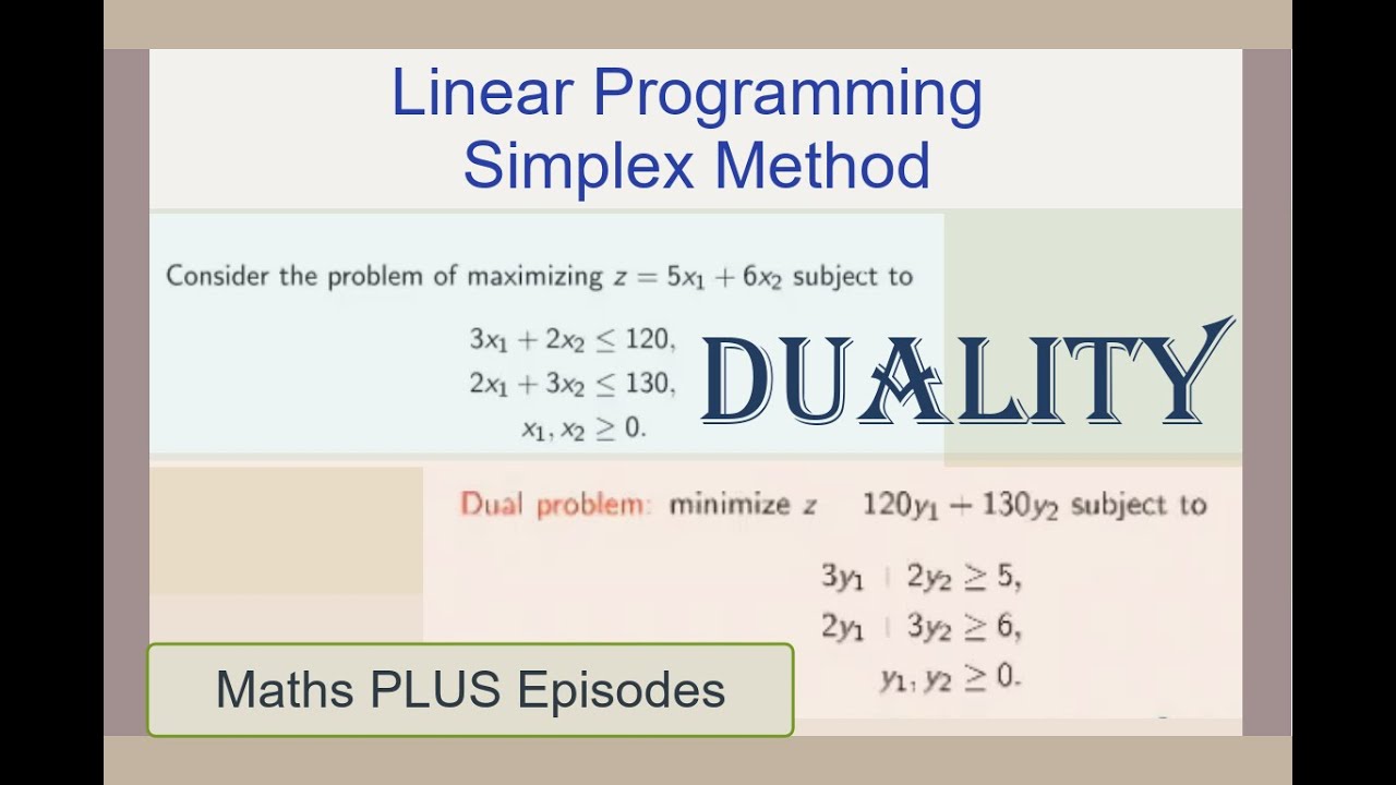 Duality An Example On Linear Programming Problem Ep9 Youtube