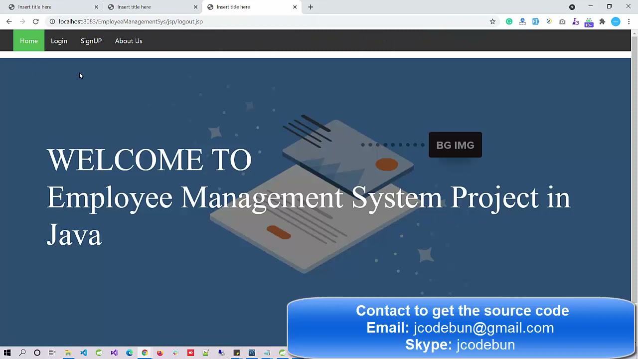 Employee Management Project In Java Using Jsp And Servlet 2021 Youtube