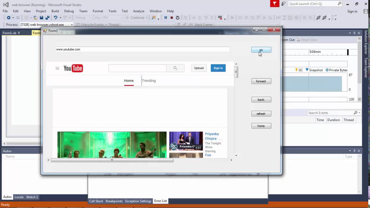 Visual Basic Webbrowser Youtube