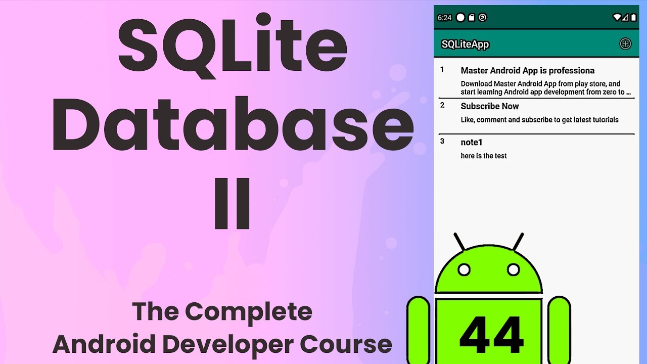 Android Sqlite Database Part 2 Android Tutorial 44 Youtube