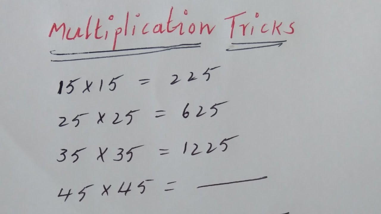 Maths Tricks Multiplication Youtube